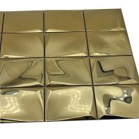 China 300x300mm 3D Bread Titanium Mirror 304 Stainless Steel Mosaic Tile for Hotel Decoration for sale