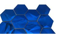 China Luxury Sapphire Blue Hexagonal Metal Mosaic Tile 300x300mm Mirror Finish Stainless Steel for sale