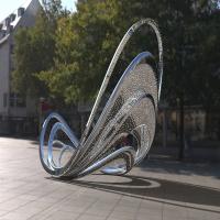 China Mirror Gold Titanium Stainless Steel Animal Sculpture SUS304 Outdoor Decoration for sale