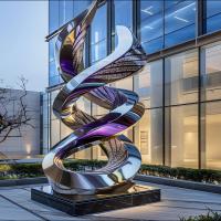 China Custom Stainless Steel Outdoor Garden Sculpture 304 Mirror Finish Violet for sale