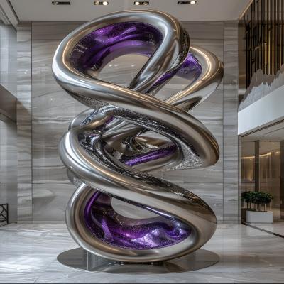 China Customized Mirror Polished 304 Stainless Steel Sculpture for Outdoor Decoration for sale