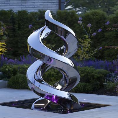 China Custom 304 Stainless Steel Abstract Sculptures - Mirror Finish, 20-25 Day Production, Custom Dimensions for sale