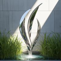 China Gold Titanium Mirror Finish 304 Stainless Steel Sculpture for Indoor Decoration Custom Size for sale