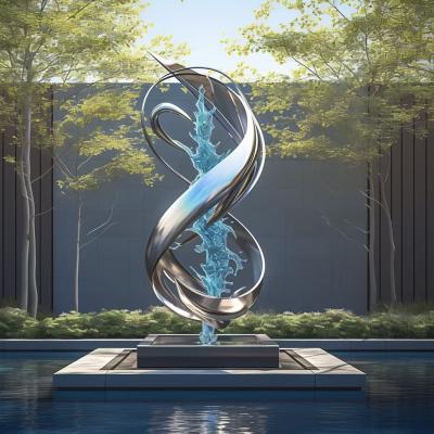 China Mirror Gold Titanium Stainless Steel Sculpture 304 for Outdoor Square Decoration for sale