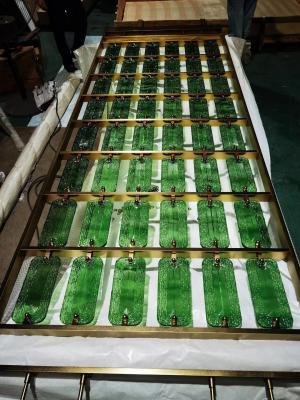 China Custom Size Stainless Steel Screen Partition with Moru Glass 500x3000mm Gold PVD for sale