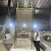 China American Style Laser Cut Gold Stainless Steel Screen Room Partition 304 316 Custom Size for sale