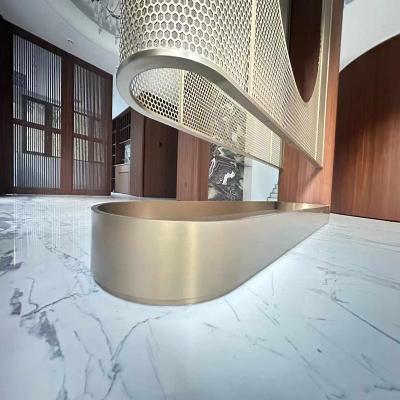 China PVD Rose Gold 304 Stainless Steel Laser Cut Screen Partition Room Divider 500x2800mm for sale