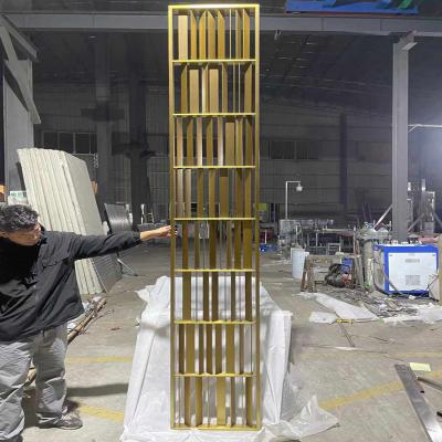 China 304 Gold PVD Coating Stainless Steel Room Divider Modern Partition Custom Size for sale