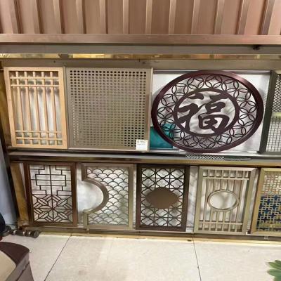 China 304 Stainless Steel Gold Partition Divider Custom Size 500x3000mm PVD Coated Room Screen for sale