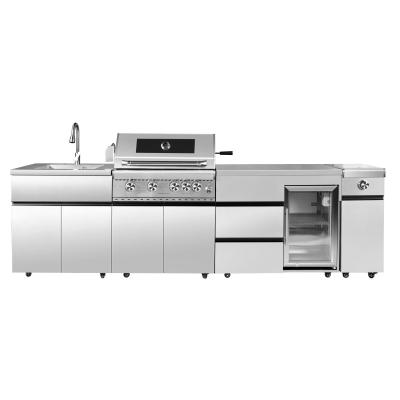 China 304 Stainless Steel Outdoor Kitchen Cabinets 600×2070×90mm for Villa Courtyard Barbecue Areas for sale