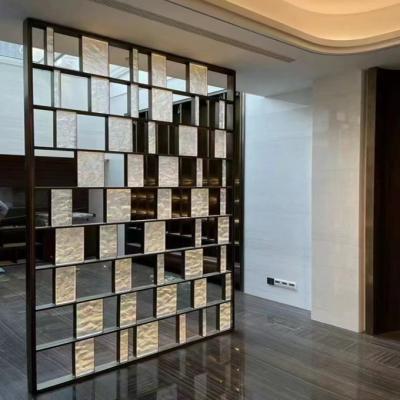 China 304 Gold Rose Brass Color Brushed Matt Laser Hollow Stainless Steel Room Divider 500x2800mm for sale