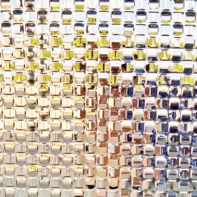 China PVD Colored Stainless Steel Mosaic Tile 300mm x 300mm for Wall Decoration Gold Silver for sale