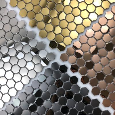 China Mirror Stainless Steel Mosaic Tiles  Interior Decoration Projects for sale