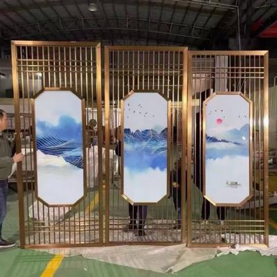 China Stainless Steel Room Divider Partition Screen 304 Grade PVD Colored Custom Size for sale