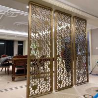 China PVD Coated Bronze Stainless Steel Screen Partition Room Divider 304 Grade Custom Size for sale