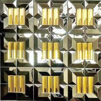 China 3D Textured Stainless Steel Metal Mosaic Wall Art Panels 300x300mm Mirror Hairline for sale