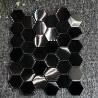 China Stainless Steel Mosaic Tiles 300x300mm Mirror Hairline Finish for Interior Decoration for sale