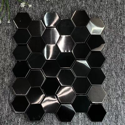 China Stainless Steel Mosaic Tiles 300x300mm Mirror Hairline Finish for Interior Decoration for sale