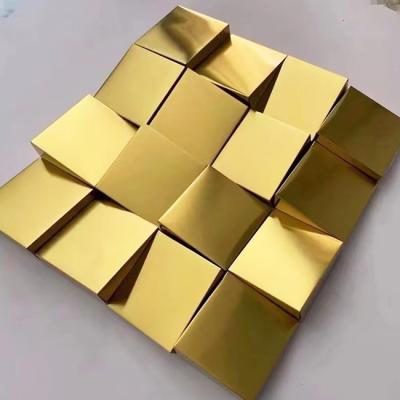 China Custom Stainless Steel Mosaic Tile 300mm x 300mm PVD Colored for Wall Decoration for sale