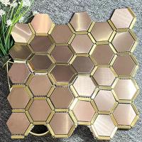 China Stainless Steel Mosaic Tiles 300x300mm Mirror Hairline Finish for Interior Walls for sale