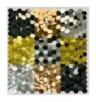 China Champagne Gold Stainless Steel Mosaic Tiles 300x300mm Mirror Finish for Interior Decoration for sale