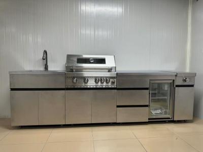 China 304 Stainless Steel Outdoor Kitchen Cabinet with BBQ Module 600mm Width 2070mm Length for sale