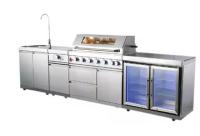 China Stainless Steel Outdoor Kitchen Cabinet 600x2070x90mm Anti-Scratch Countertop for Villa Courtyard for sale