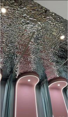China Water Ripple Sliver Mirror 8K Stainless Steel Sheet 4x8ft 4x10ft for Wall Ceiling Decoration for sale