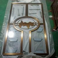 China Laser Cut Gold PVD Stainless Steel 304 Decorative Sheet for Hotel Interior Wall Panel for sale