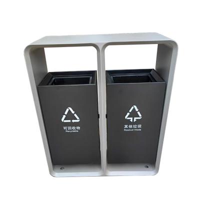China Custom 316L Stainless Steel Outdoor Trash Bin with 10+ Year Color Guarantee and Custom Dimensions for sale