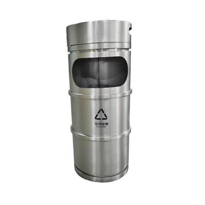China Custom 304 Stainless Steel Trash Can 60L Indoor Subway Waste Bin PVD Colored for sale