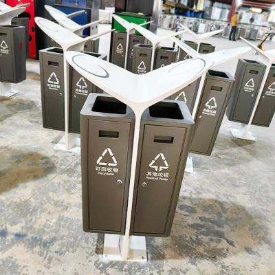 China 316L Custom Powder Coated Stainless Steel Trash Can 30L Outdoor Garbage Bin for sale
