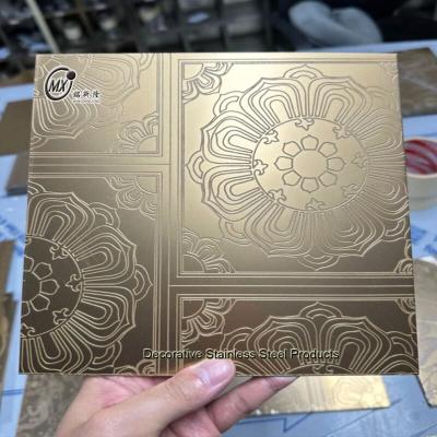 China Different Pattern Etched Surface Pvd Coating Stainless Steel Sheet For Design Decoration for sale