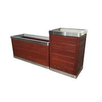 China Custom Outdoor Stainless Steel Planter with Wood Grain Finish - SUS 304/316L Material, 30-45 Day Lead Time for sale