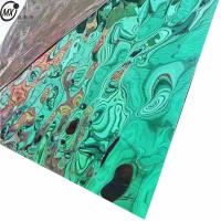 China Emerald Green Big Water Ripple Embossed Mirror 8K Decorative Stainless Steel Sheet 1219x2438mm for sale