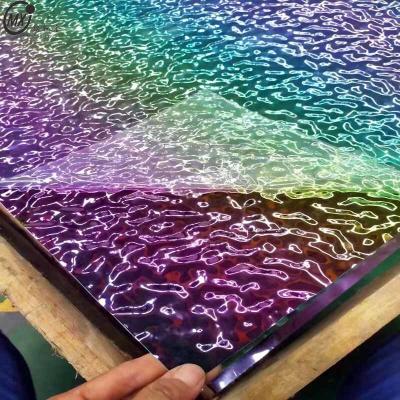 China PVD Colored Water Ripple Mirror 8K Stainless Steel Sheet 1219x2438mm Decorative for sale