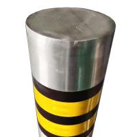 China SUS304 Outdoor Hairline Stainless Steel Bollard with Reflective Strips for Street Projects for sale