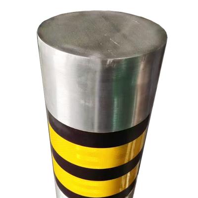 China SUS304 Outdoor Hairline Stainless Steel Bollard with Reflective Strips for Street Projects for sale