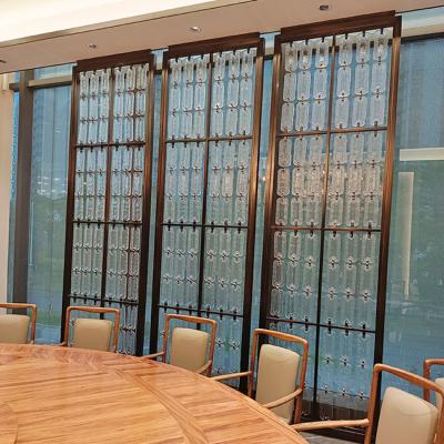 China Bronze PVD Stainless Steel Room Divider with Glass Custom Size 304 Grade for sale