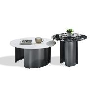China Custom Champagne Gold Stainless Steel Coffee Table with Artificial Stone Top - 15-30 Day Lead Time, SUS 304 Grade for sale