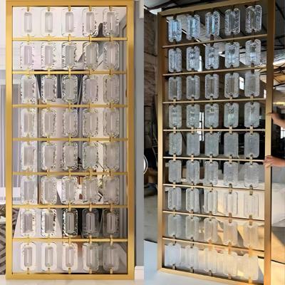 China Stainless Steel Screen Partition with LED Lights 304 Grade Custom Size for Hotel Living Room Decoration for sale