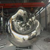 China Custom Outdoor Stainless Steel Sculpture Mirror Polished SUS304 Art Decor for Square for sale