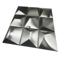 China 3D Mirror Mosaic Tile 300x300mm Stainless Steel Wall Decor for Hotel Restaurant for sale