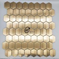 China Hairline Stainless Steel Mosaic Tile 300x300mm 201 304 Grade for Hotel Restaurant Decoration for sale