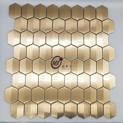 China Hairline Stainless Steel Mosaic Tile 300x300mm 201 304 Grade for Hotel Restaurant Decoration for sale