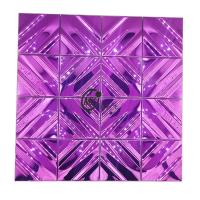 China Wall Decoration Violet Diamond Grid Shine Mirror  Metal Mosaic Ceramic Tile for sale