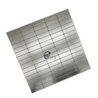 China Stainless Steel Metal Mosaic Tile 300x300mm Hairline Finish for Wall Decor for sale