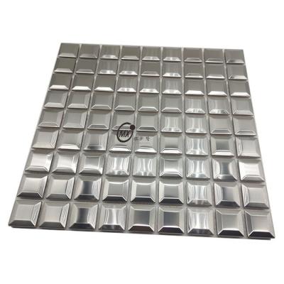 China Colored Stainless Steel Mosaic Tile 300x300mm Mirror Finish for Wall Decoration for sale