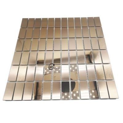 China Gold Stainless Steel Mosaic Tile 300x300mm 3D Metal Wall Decorative Sheet for Interior Exterior for sale