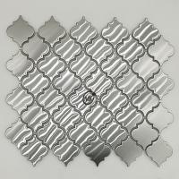 China SUS 201 304 Stainless Steel Mosaic Tiles 98x98mm Flower Shape Silver Decorative Wall Tiles for KTV Restaurants for sale